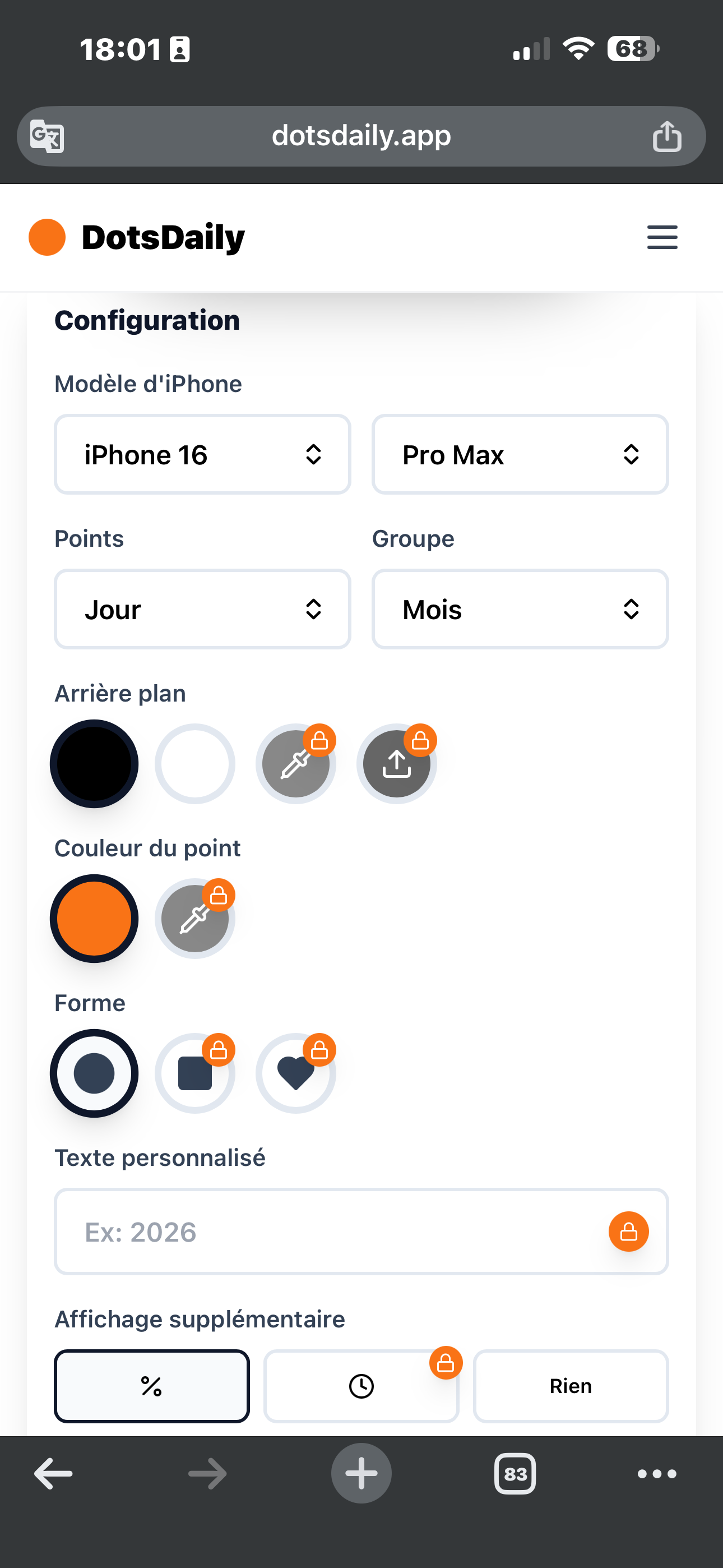 DotsDaily - Daily-Updating iPhone Wallpapers | Life Calendar, Year ...